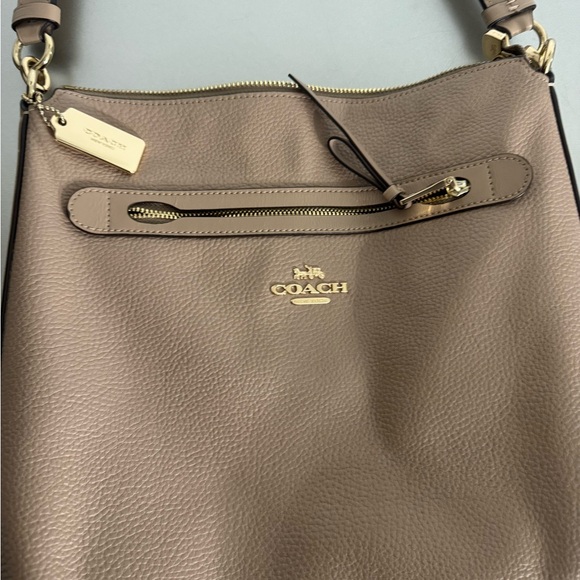 Coach | Bags | Coach Tan Leather Shoulder Bag With Gold Accents | Poshmark